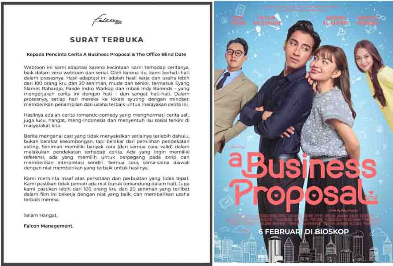 Klarifikasi Falcon Pictures Terkait Film a Business Proposal Remake ...