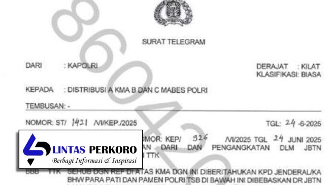 Daftar Lengkap Mutasi Perwira Tinggi Polri Bulan Juni 2025